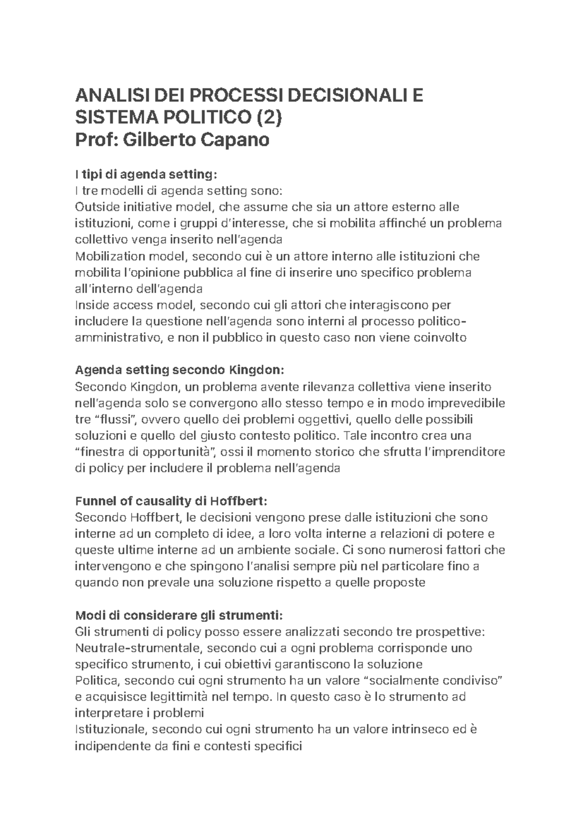 Analisi DEI Processi Decisionali E Sistema Politico - ANALISI DEI PROCESSI DECISIONALI E SISTEMA ...