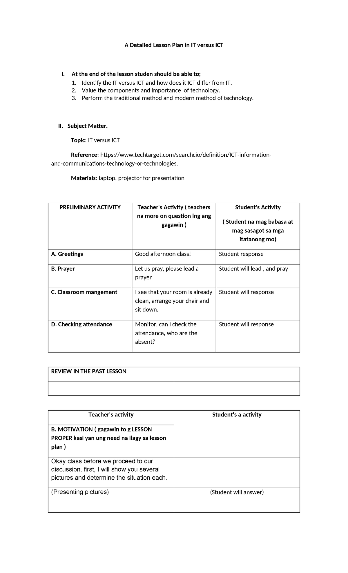 A Detailed Lesson plan in IT versus ICT WPS Office - A Detailed Lesson ...