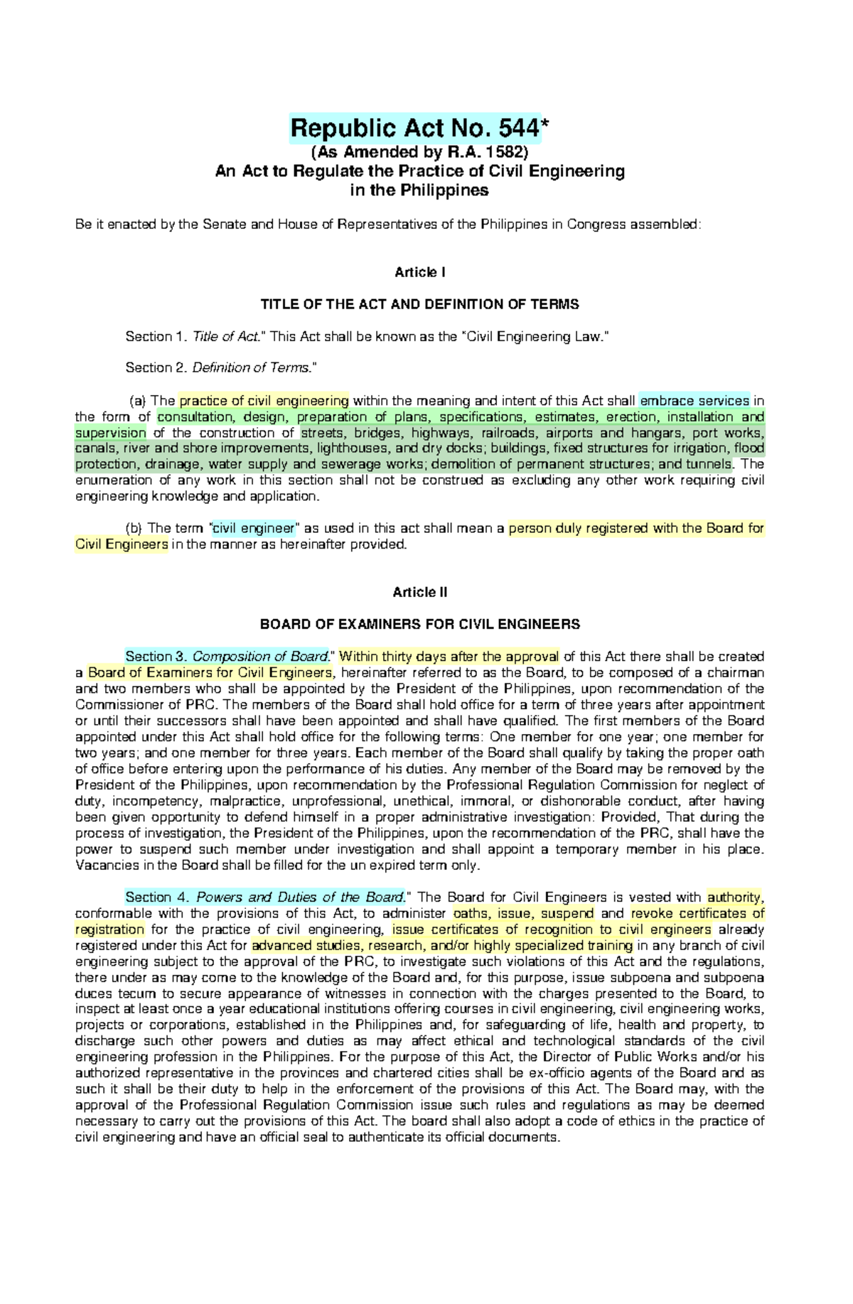 CE 593 M1-2 Fullest - ... - Republic Act No. 544* (As Amended by R ...