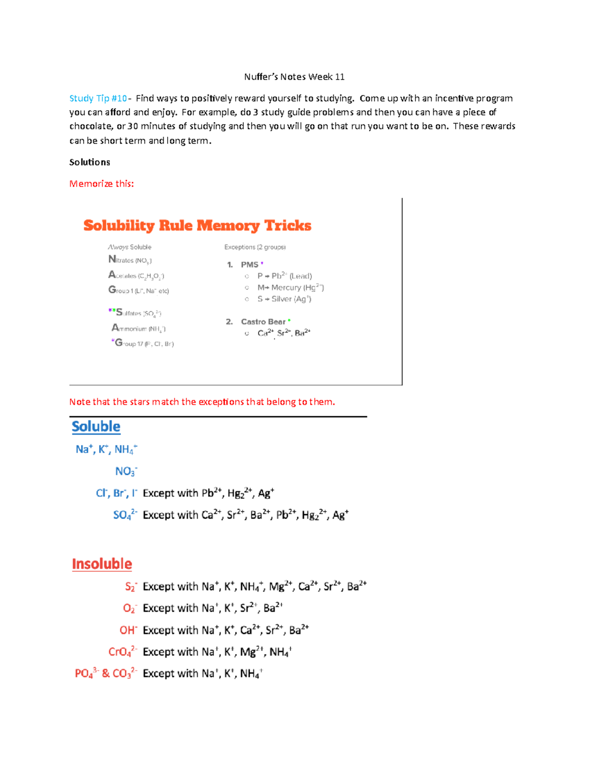 Nuffer's Notes Week 11 - Nuffer’s Notes Week 11 Study Tip #10- Find ...