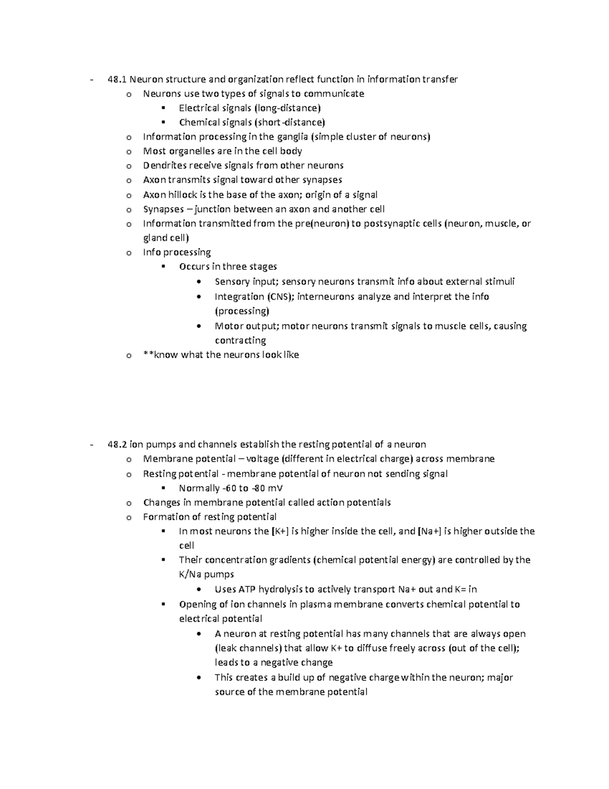 Cpt 48 - Neurons, Synapses, and Signaling - 48 Neuron structure and ...