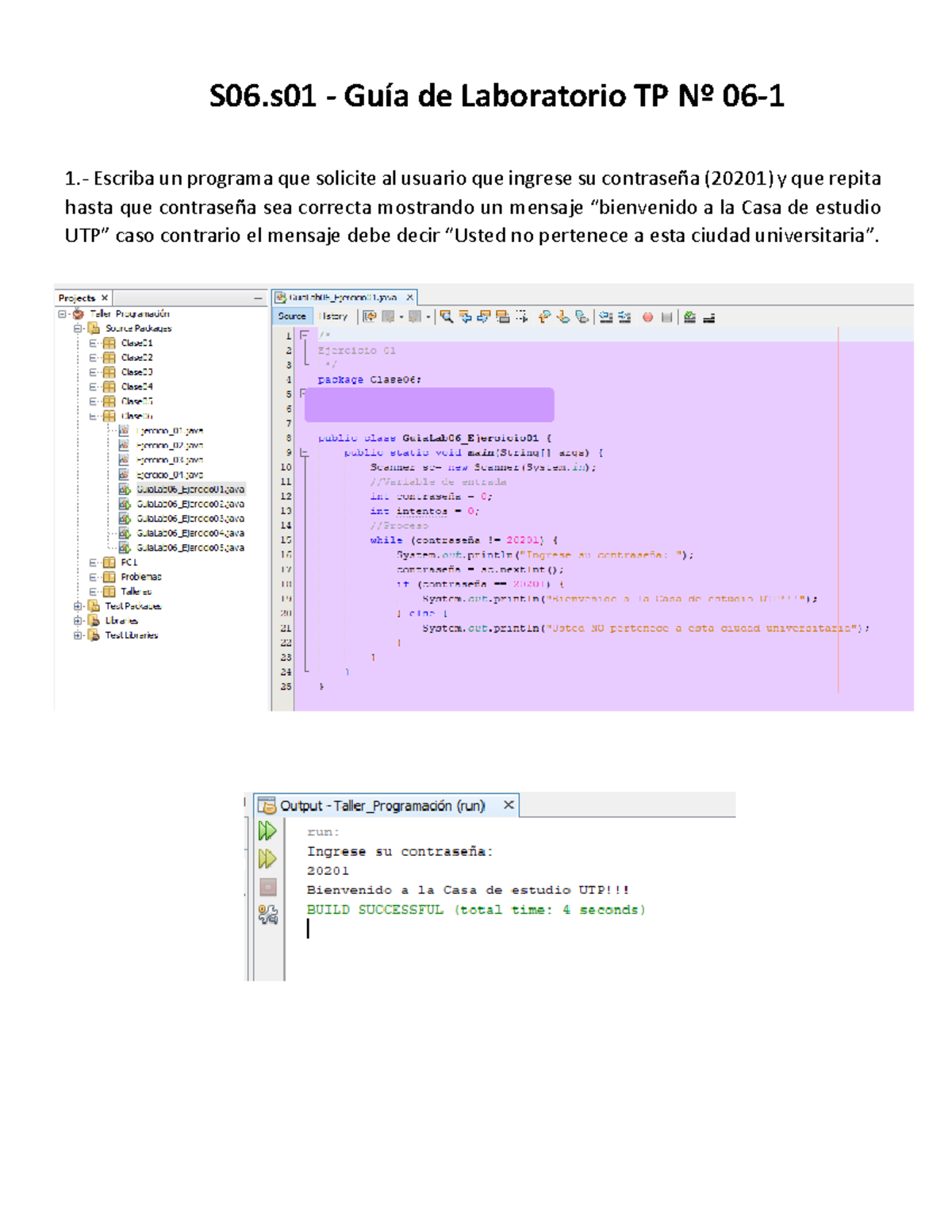 Guia de laboratorio 9 - S06 - Guía de Laboratorio TP Nº 06- 1.- Escriba un programa que solicite ...