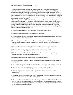 Exam 3 2023(Pop Gen) Study Questions - Study Questions for Exam 3 This ...