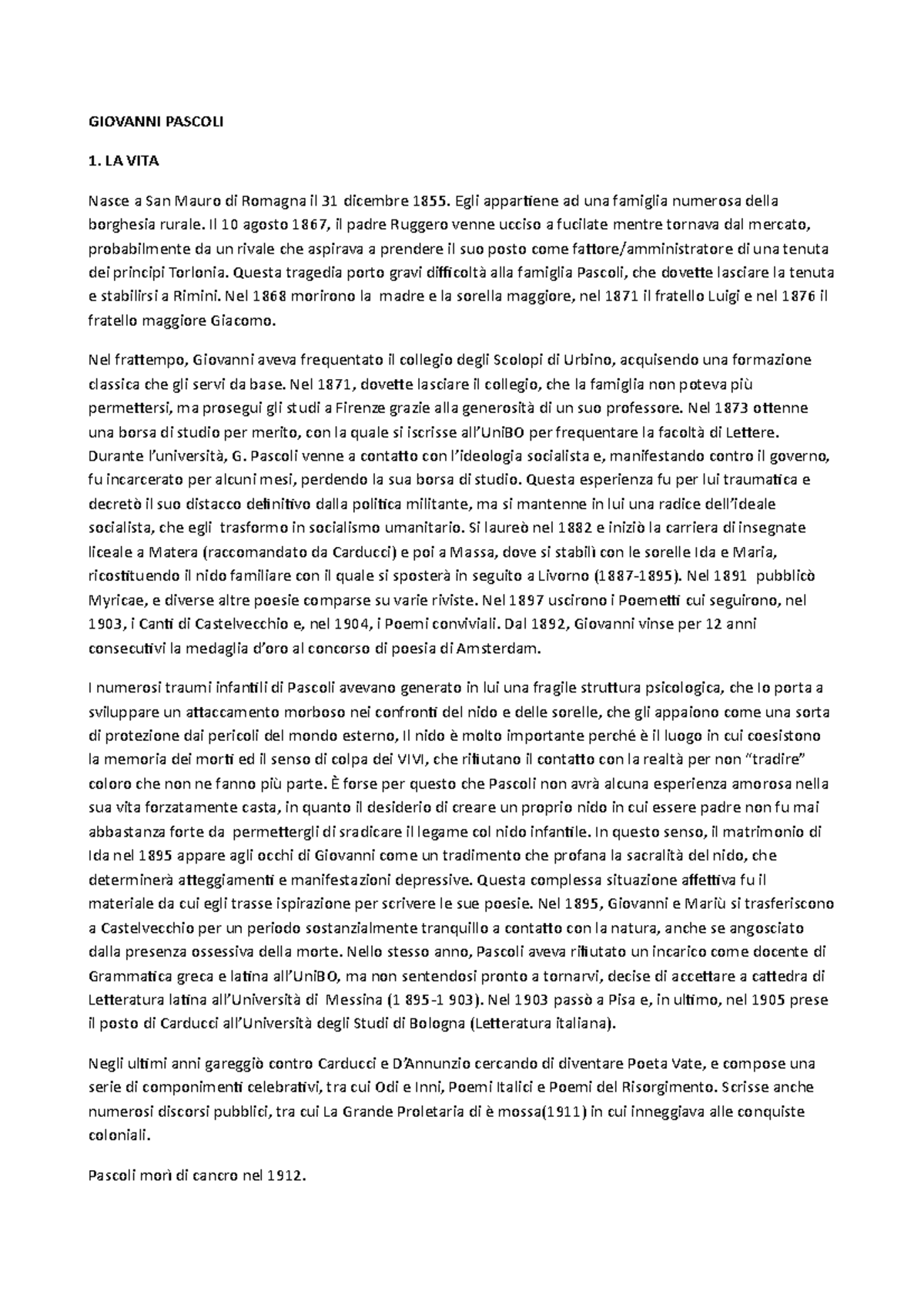 Italiano - riassunto del libro "il piacere dei testi" - GIOVANNI ...