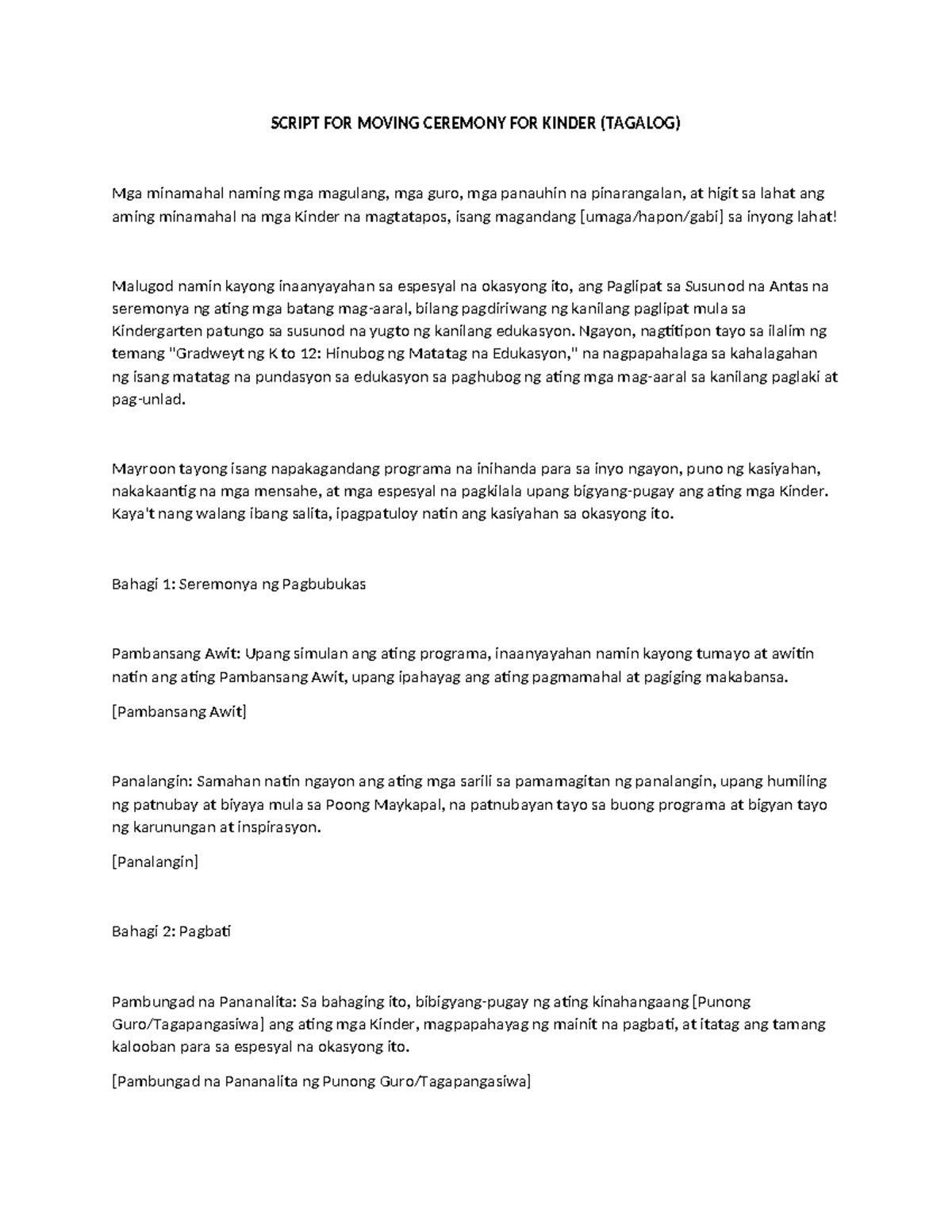 Script-FOR- Moving- Ceremony-FOR- Kinder- Tagalog - SCRIPT FOR MOVING ...