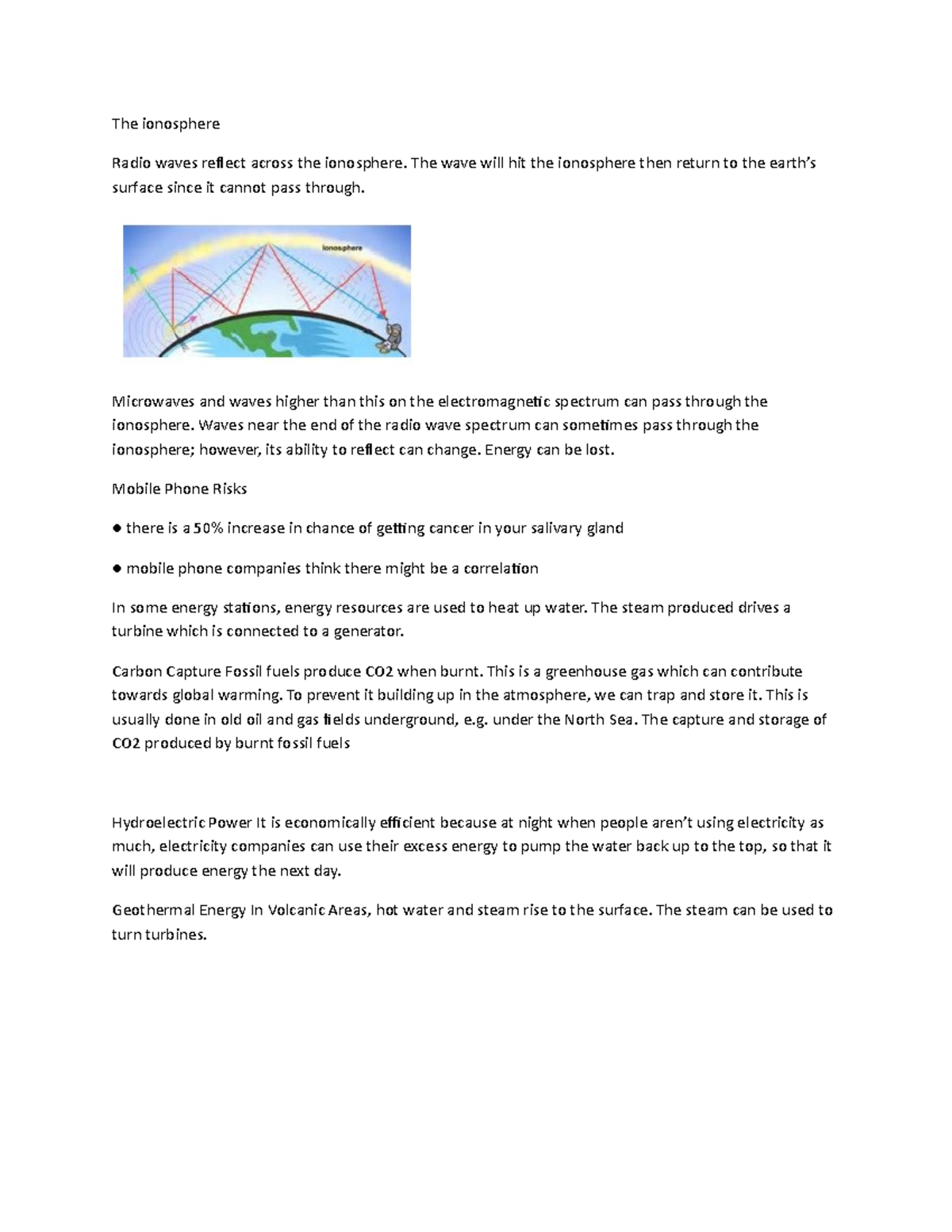 Physics 10 - The ionosphere Radio waves reflect across the ionosphere ...