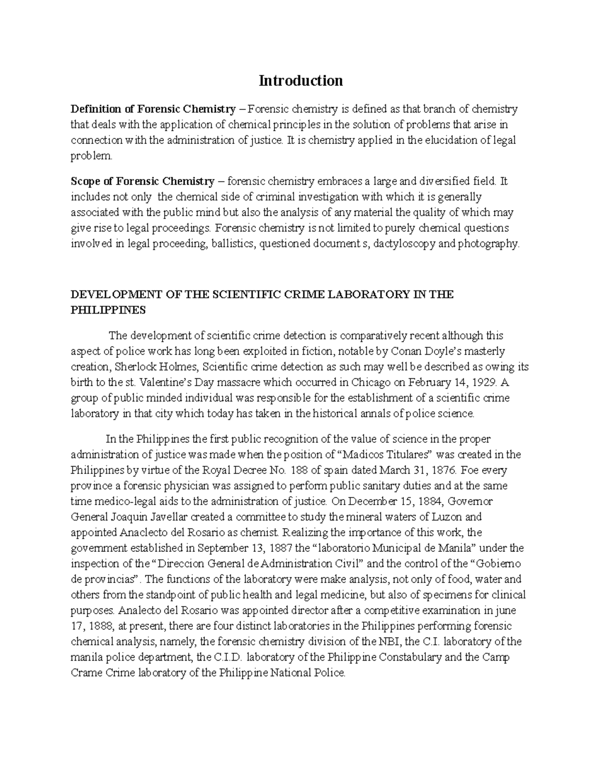 Forensic 3-1 - Learn - Introduction Definition of Forensic Chemistry ...