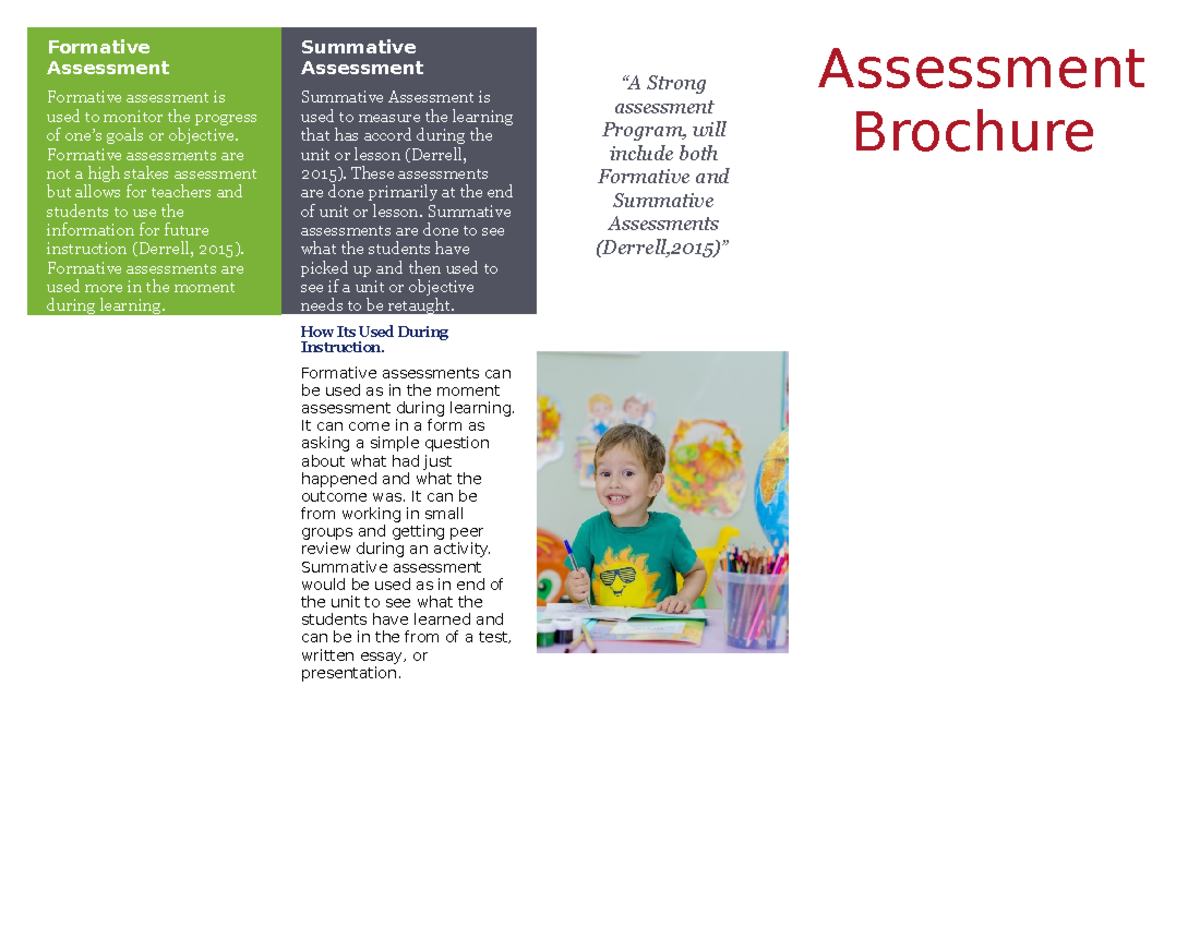 ECE 230 Assessment Brochure Emily Mc Donald - Formative Assessment ...