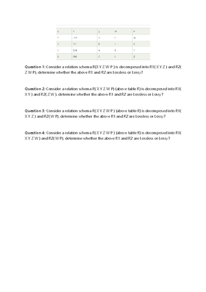 Tutorial 5 Answers - DBMS - Tutorial 5 CSN-351/AID-523 Database Management Systems {X2 Y2 Z2 Y2 ...