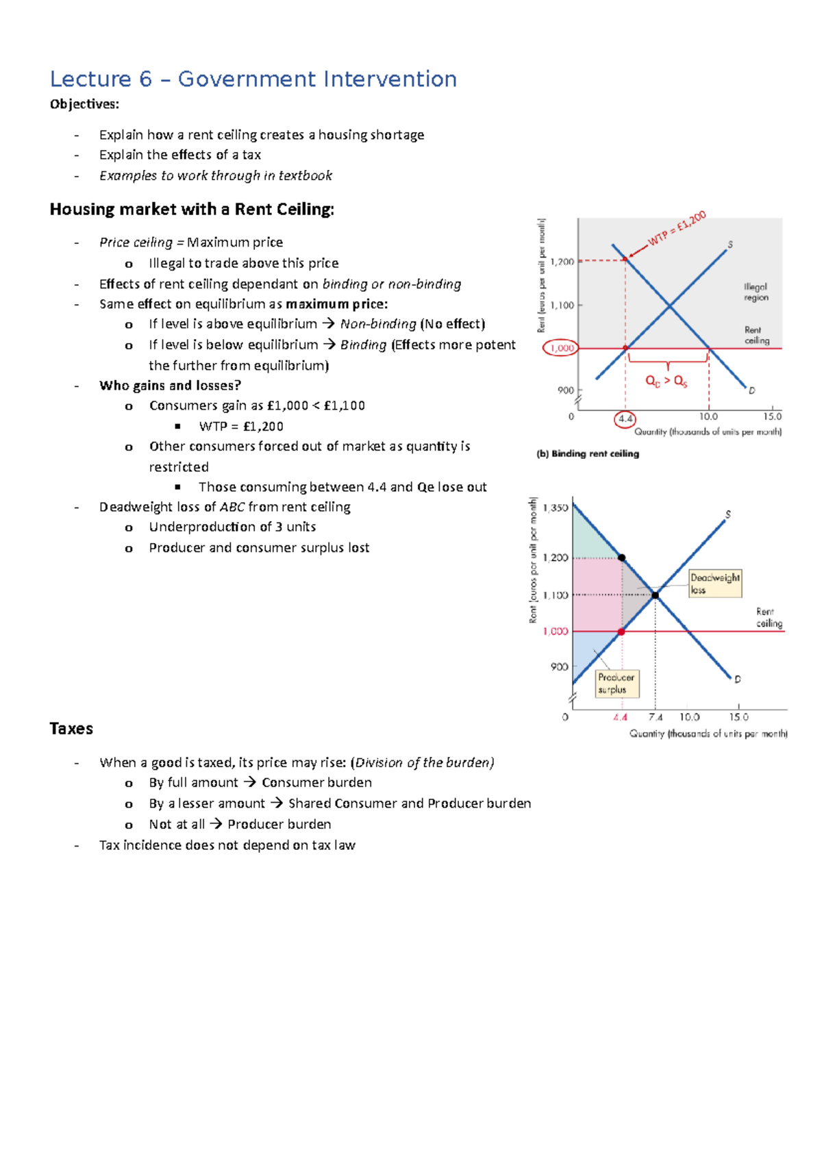Lecture 6 - Government Intervention - Lecture 6 – Government ...