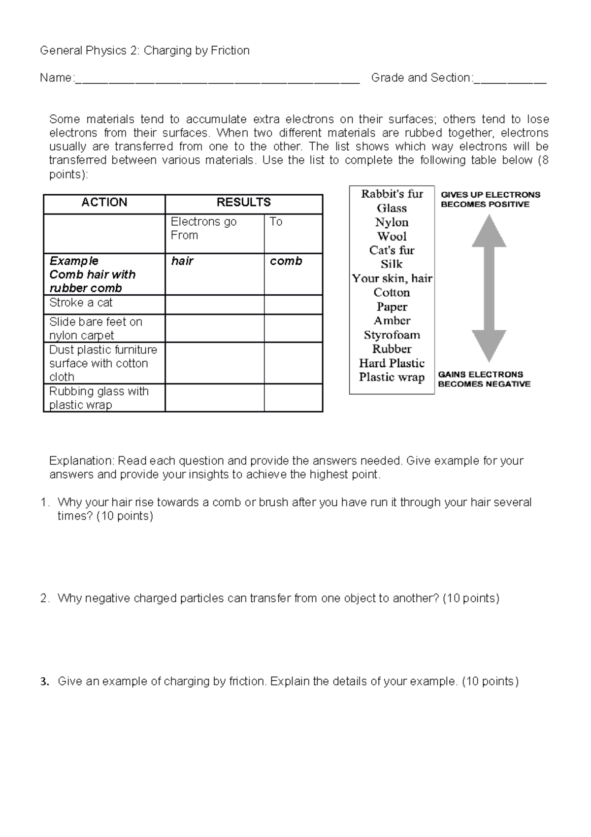 General Physics 2 - Science - General Physics 2: Charging by Friction ...