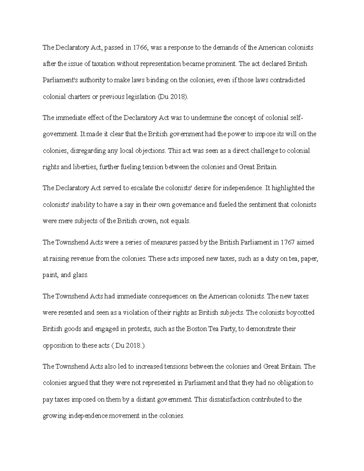 The Declaratory Act - The act declared British Parliament's authority ...