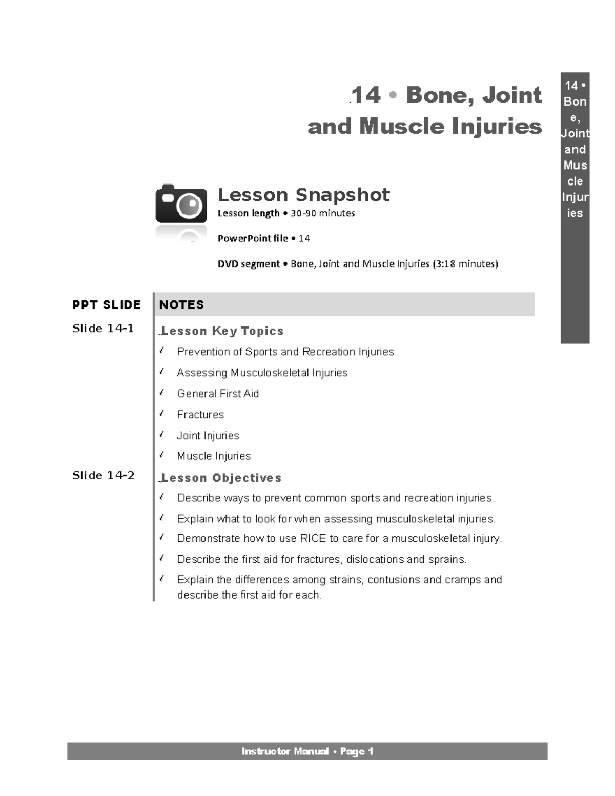 Notes chapter 14 - December course Dr. Dean - 0B 14 • Bone, Joint and ...