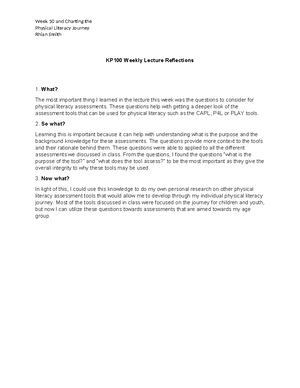 Lecture Reflection 1 - Insert week # and main lecture topic here. Week ...