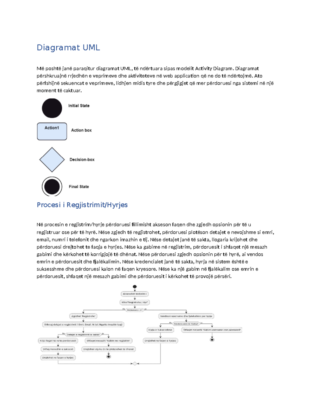 Diagramat UML - Diagramat UML Më poshtë janë paraqitur diagramat UML, të ndërtuara sipas modelit ...