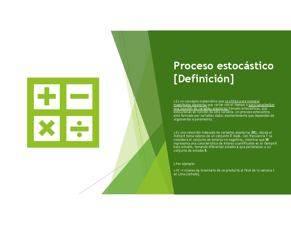 4. Procesos Estocásticos - Proceso estocástico [Definición] Es un ...