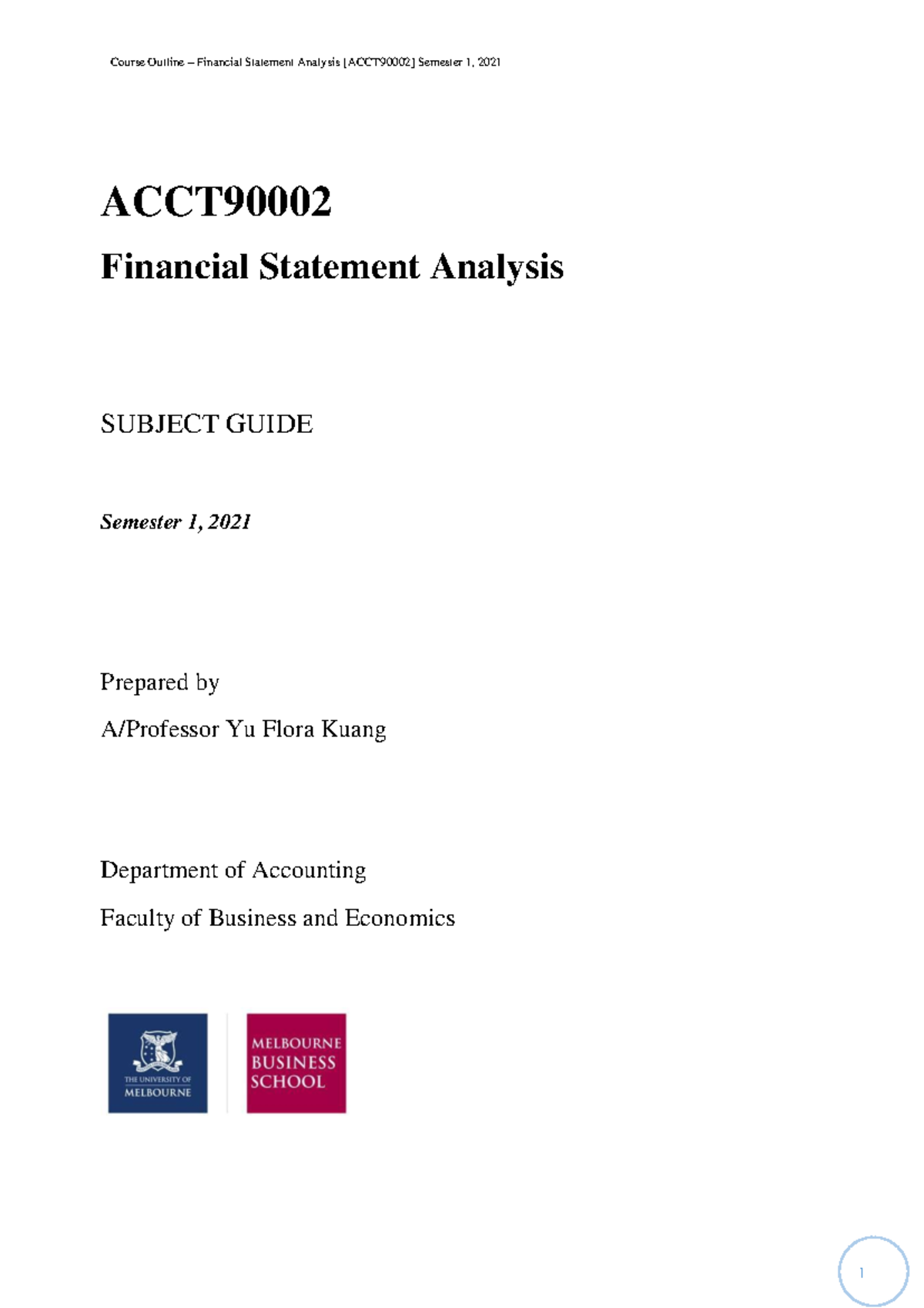 FSA Course Outline SM1 2021 1 ACCT Financial Statement Analysis fsa-course-outline-sm1-2021-1-acct-financial-statement-analysis
