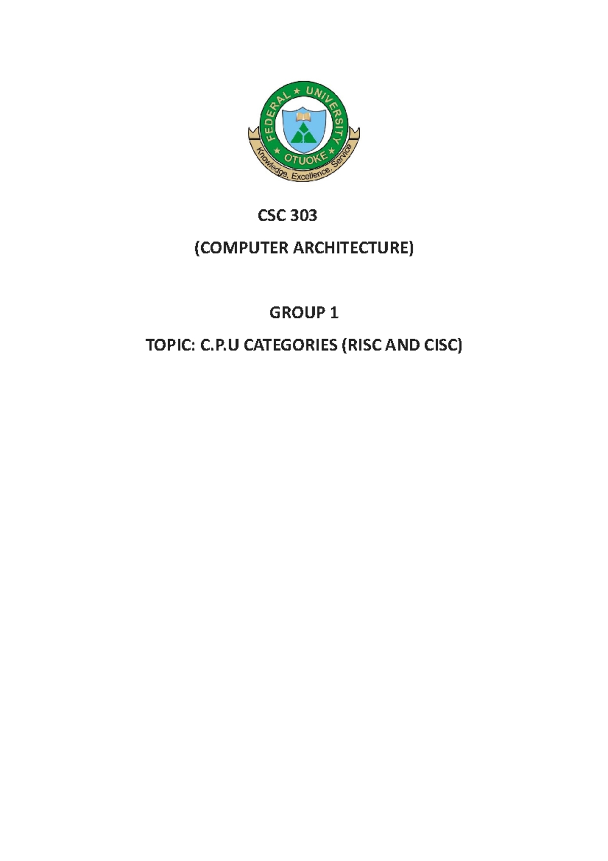 Risc And Cisc Architecture Upload Csc 303 Computer Architecture