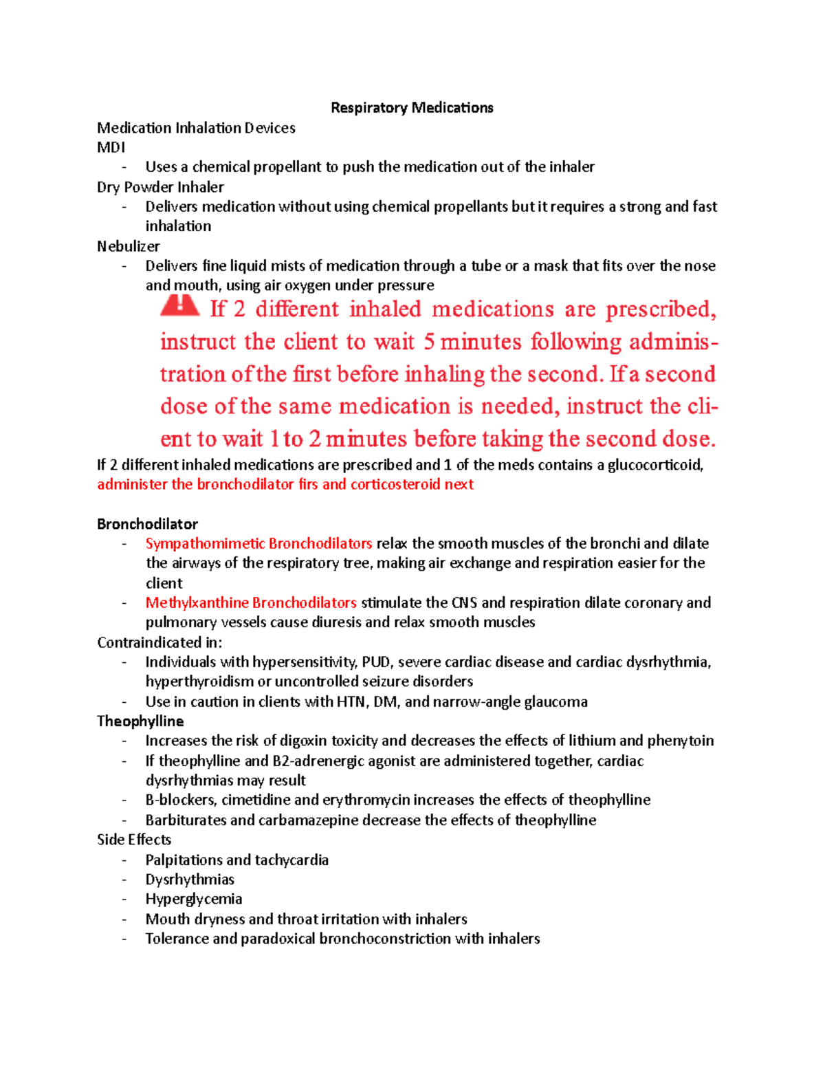 Respiratory Medications - Respiratory Medications Medication Inhalation ...