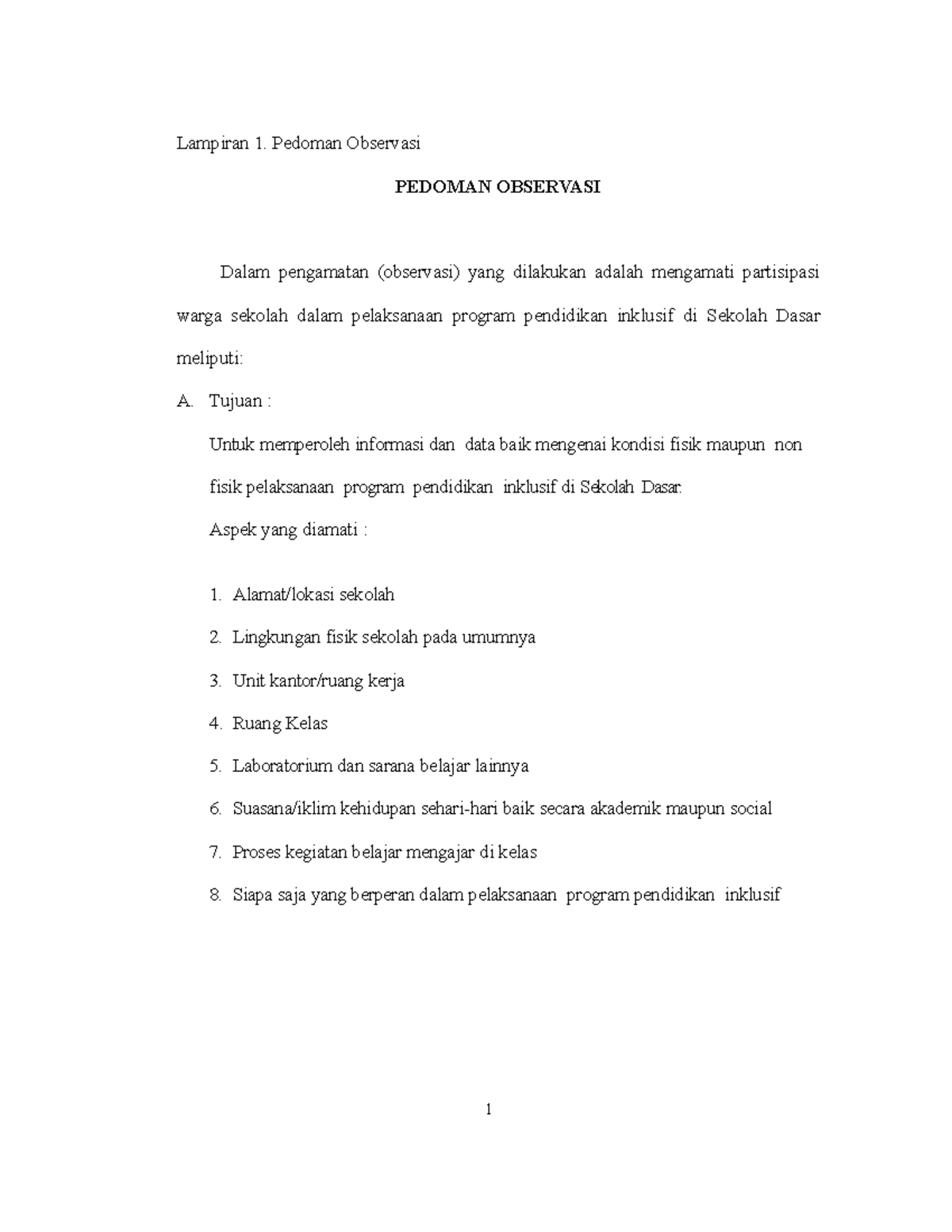 Panduan Observasi T2. Perkembangan Peserta Didik - 1 Lampiran 1 ...