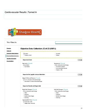 Focused Exam-Chest Pain Brian Foster Shadowhealth Subjective ...