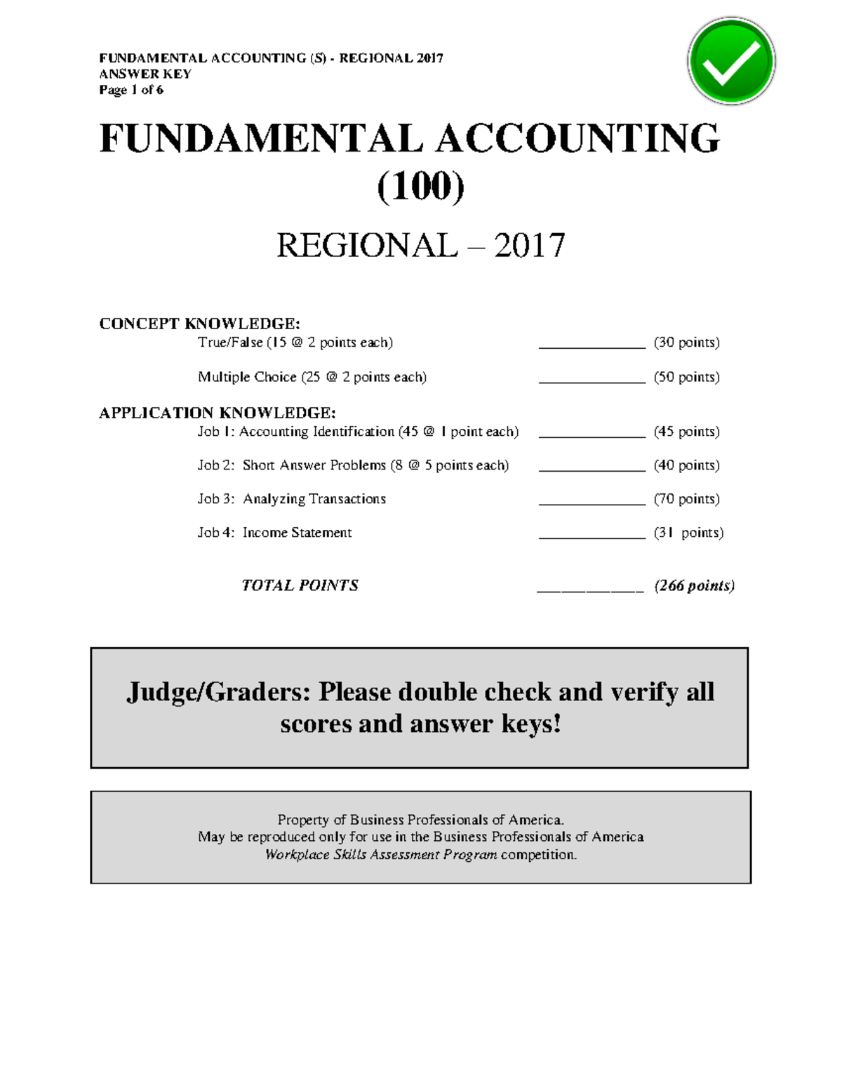 Region 2017 (100) Fundamental Accounting Answer Key - ANSWER KEY Page 1 ...