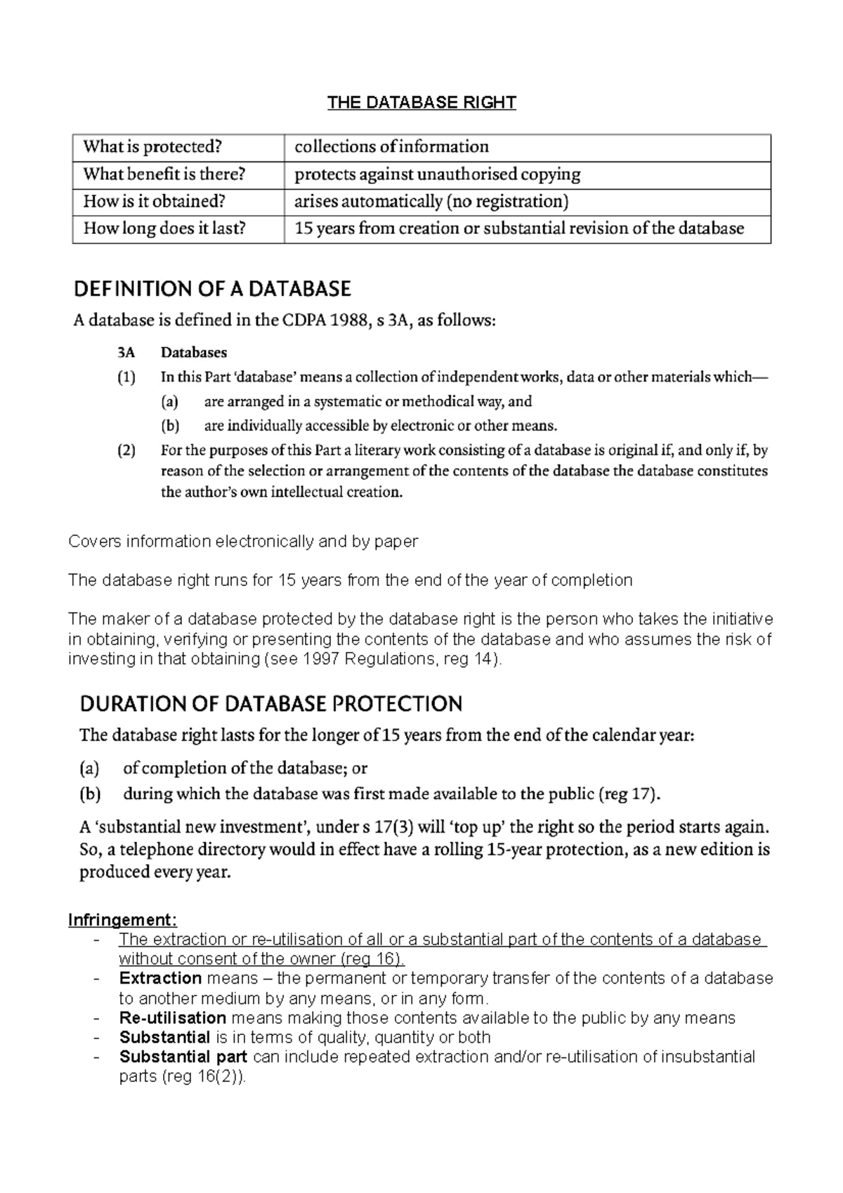 THE Database Right Revision - THE DATABASE RIGHT Covers information ...