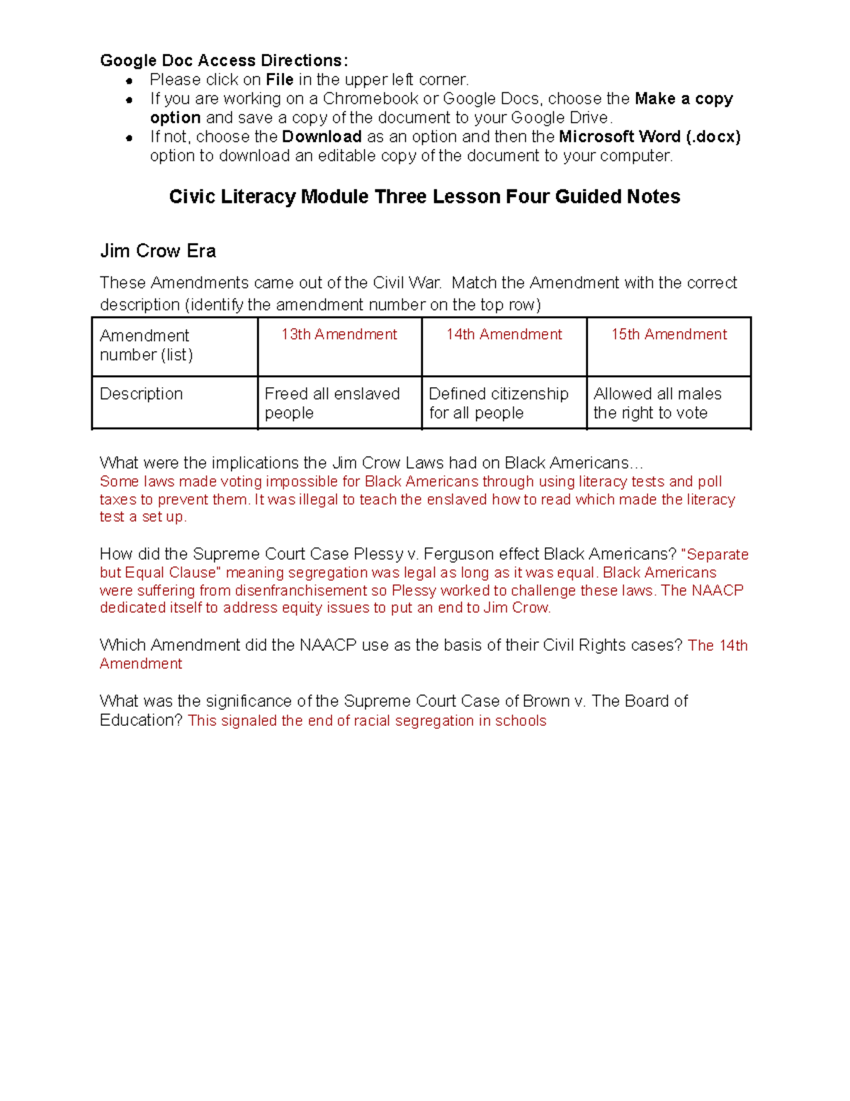 Copy of Module Three Lesson Four Guided Notes - Google Doc Access ...