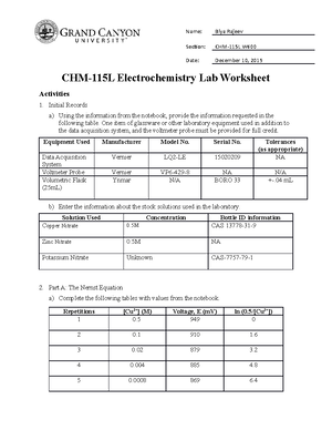 CHM 115L RS Exp2 Data Acquisition And Spectroscopy Fa24 - Section: Date ...