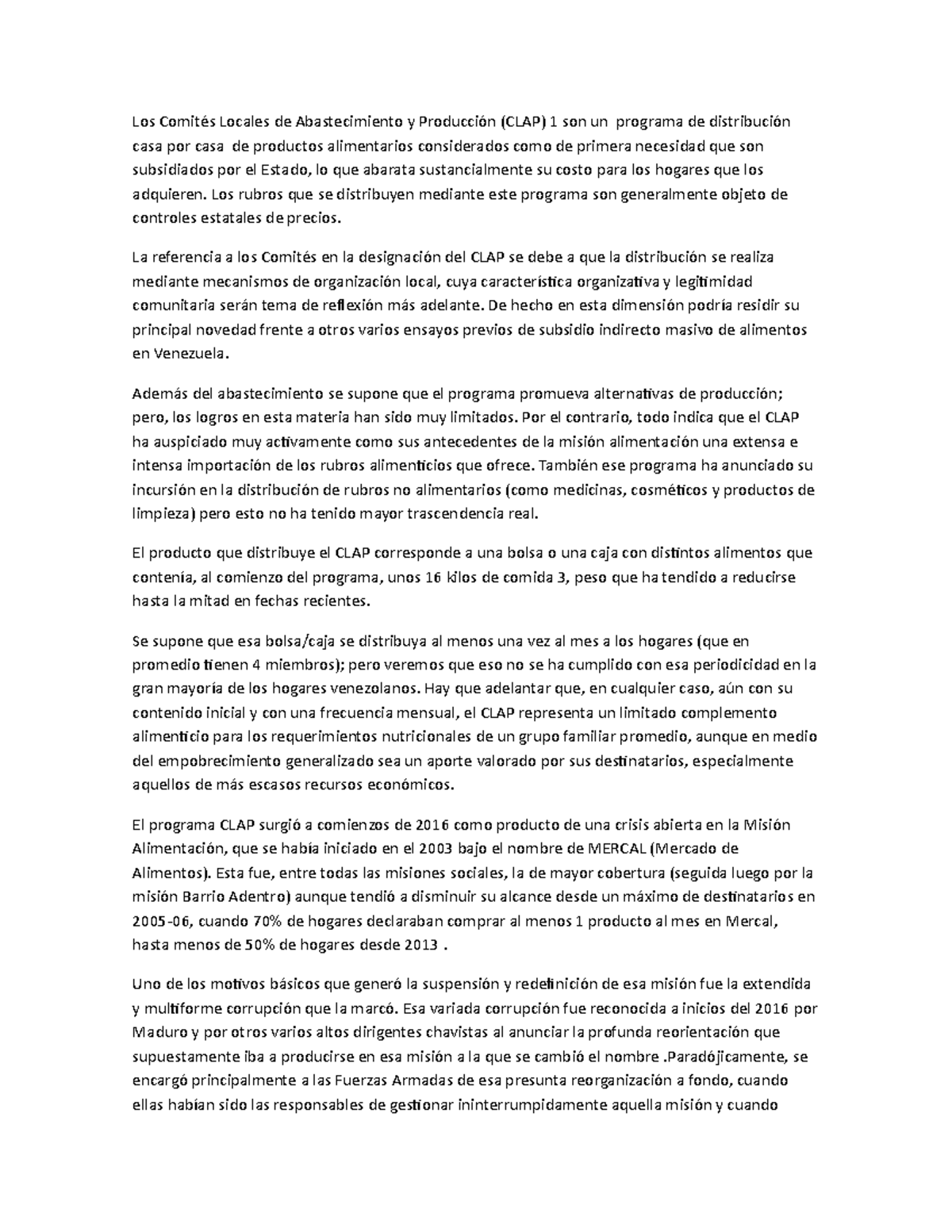 CLAP Los Comités Locales de Abastecimiento y Producción - Los Comités ...