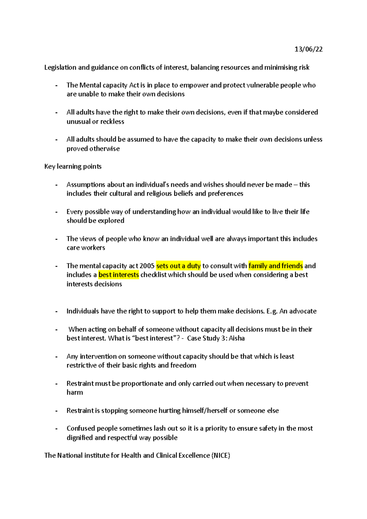 Legislation and guidance on conflicts of interest, balancing resources ...