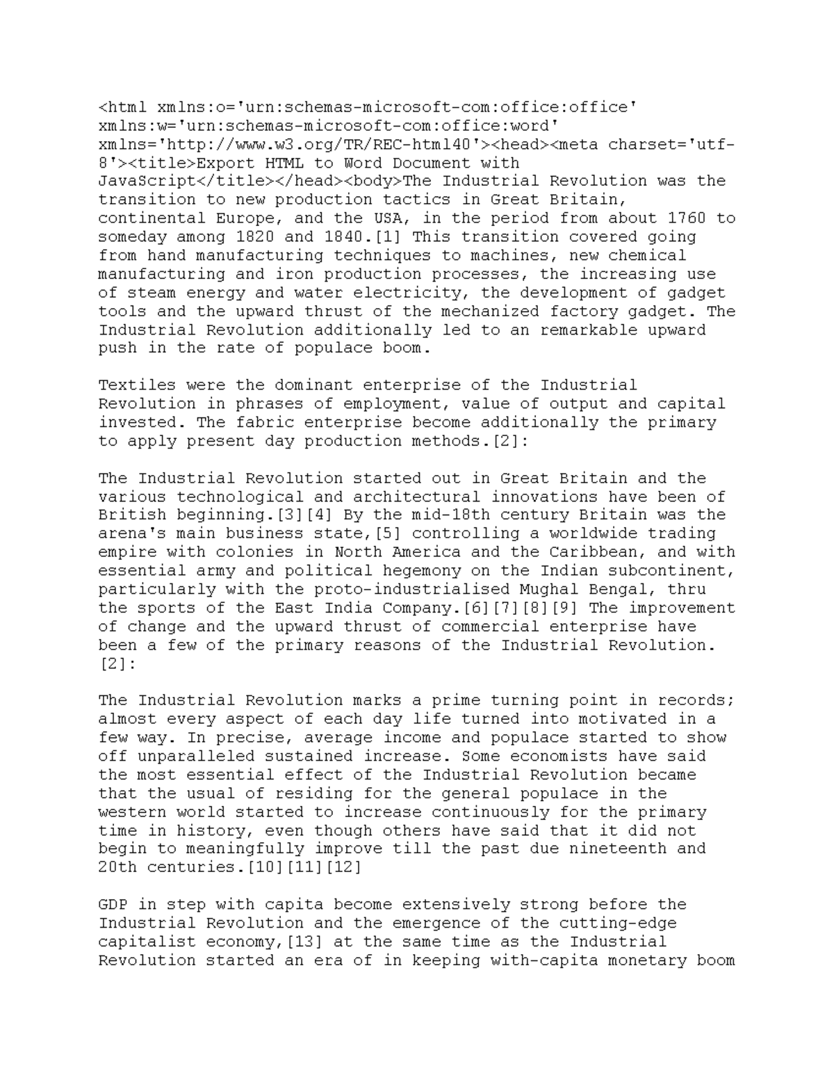 Document part Summary Export HTML To Word Document With JavaScript
