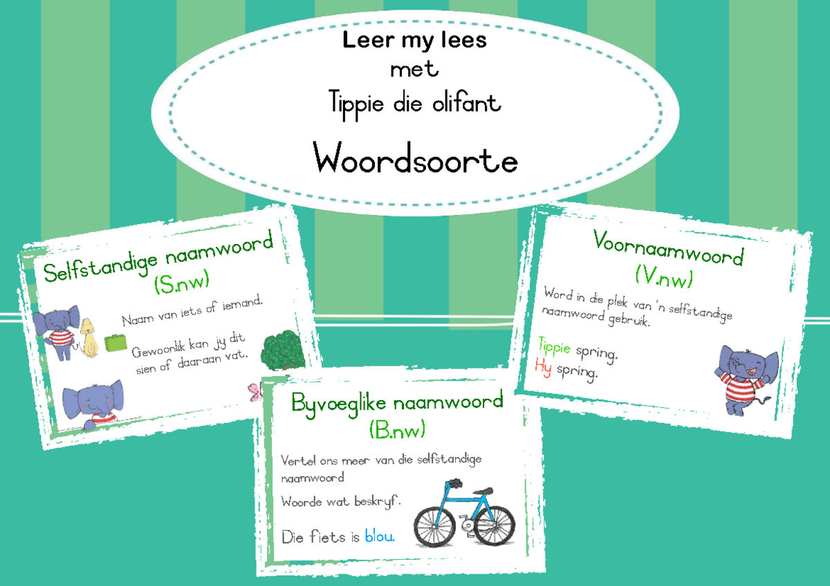 Woordsoorte - Self standige naamwoord (S) Naam van iets of iemand ...