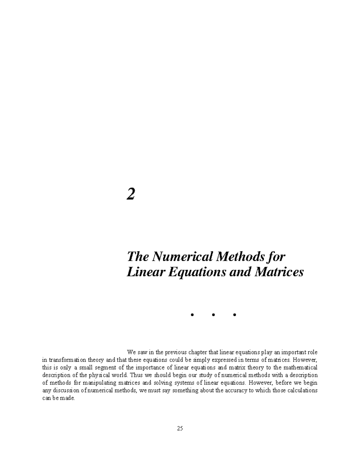 Chapt 2 - 2 The Numerical Methods for Linear Equations and Matrices ...