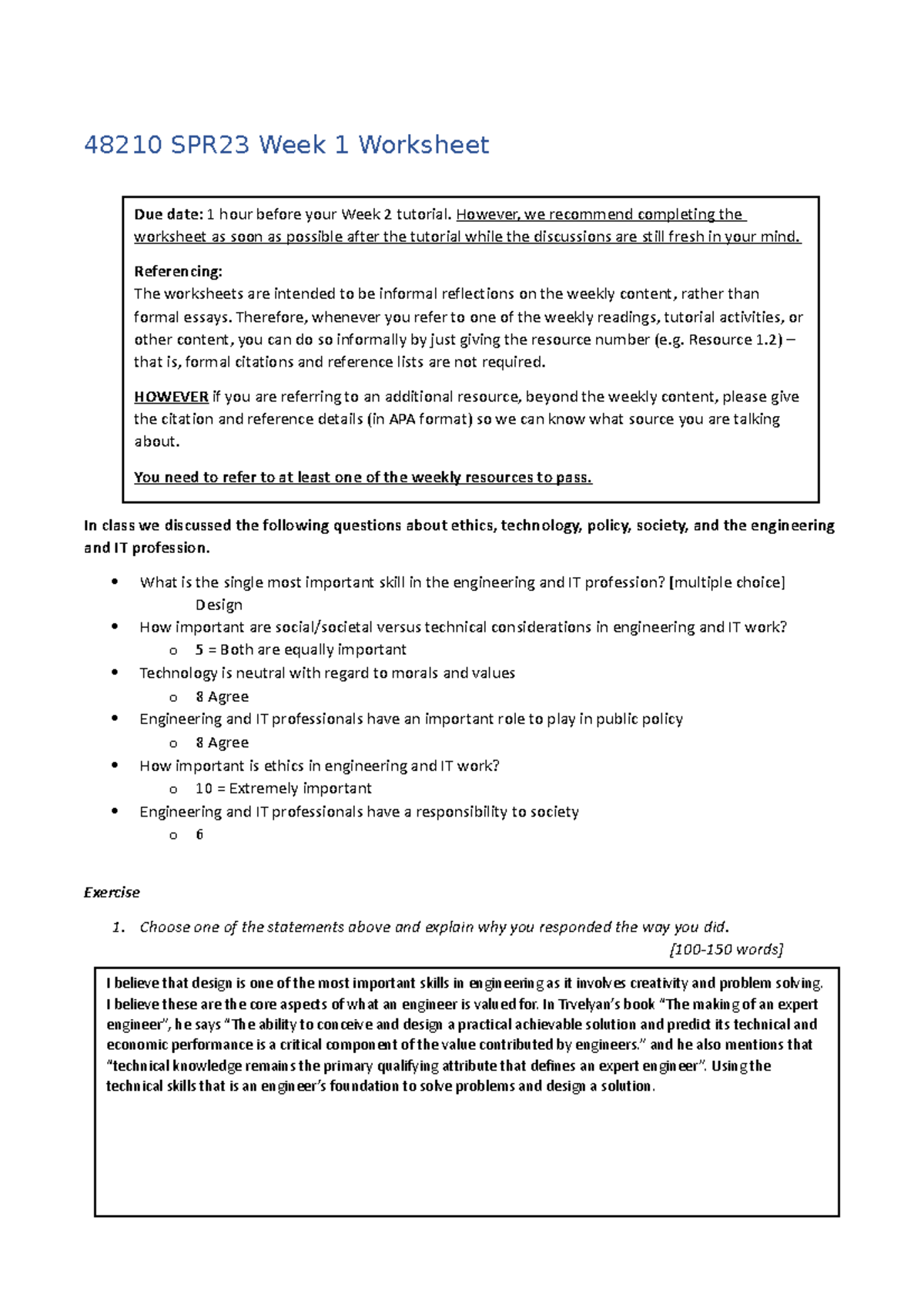 48210 SPR23 - Week 1 Worksheet - 48210 SPR23 Week 1 Worksheet In class ...