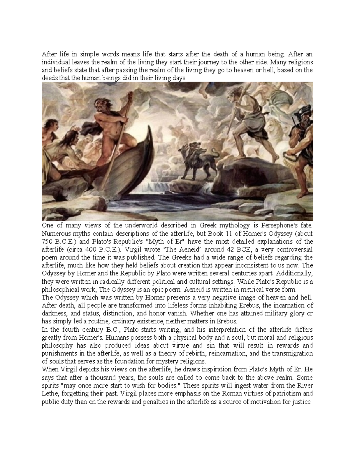 After life of homer, plato, and virgil - Classical mythology - After ...