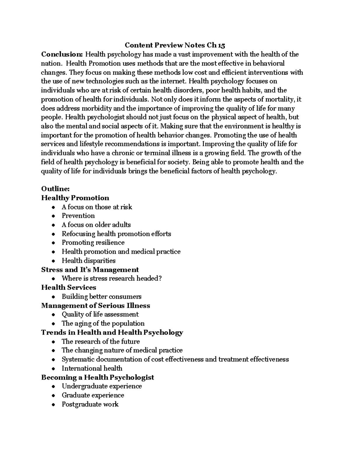 Content Notes Ch 14 - Work - Content Preview Notes Ch 15 Conclusion ...