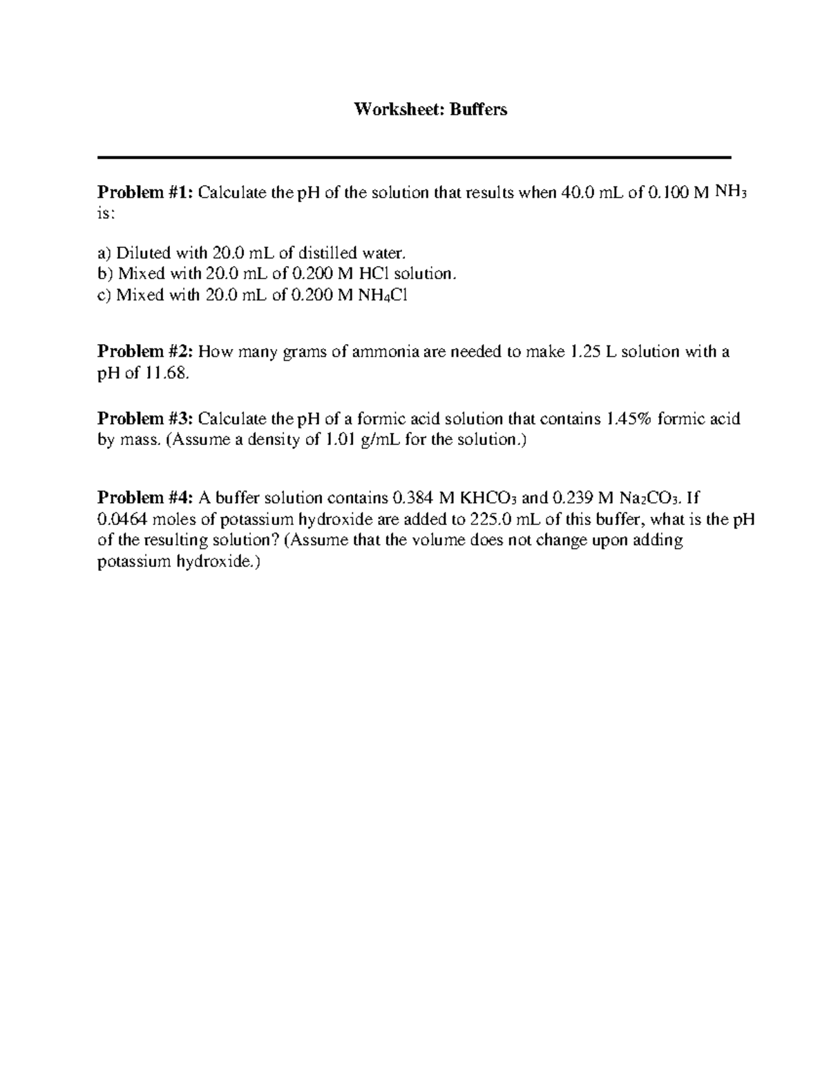 U3L10 - Unit 3 lab 10 assignment - Worksheet: Buffers Problem # 1 ...