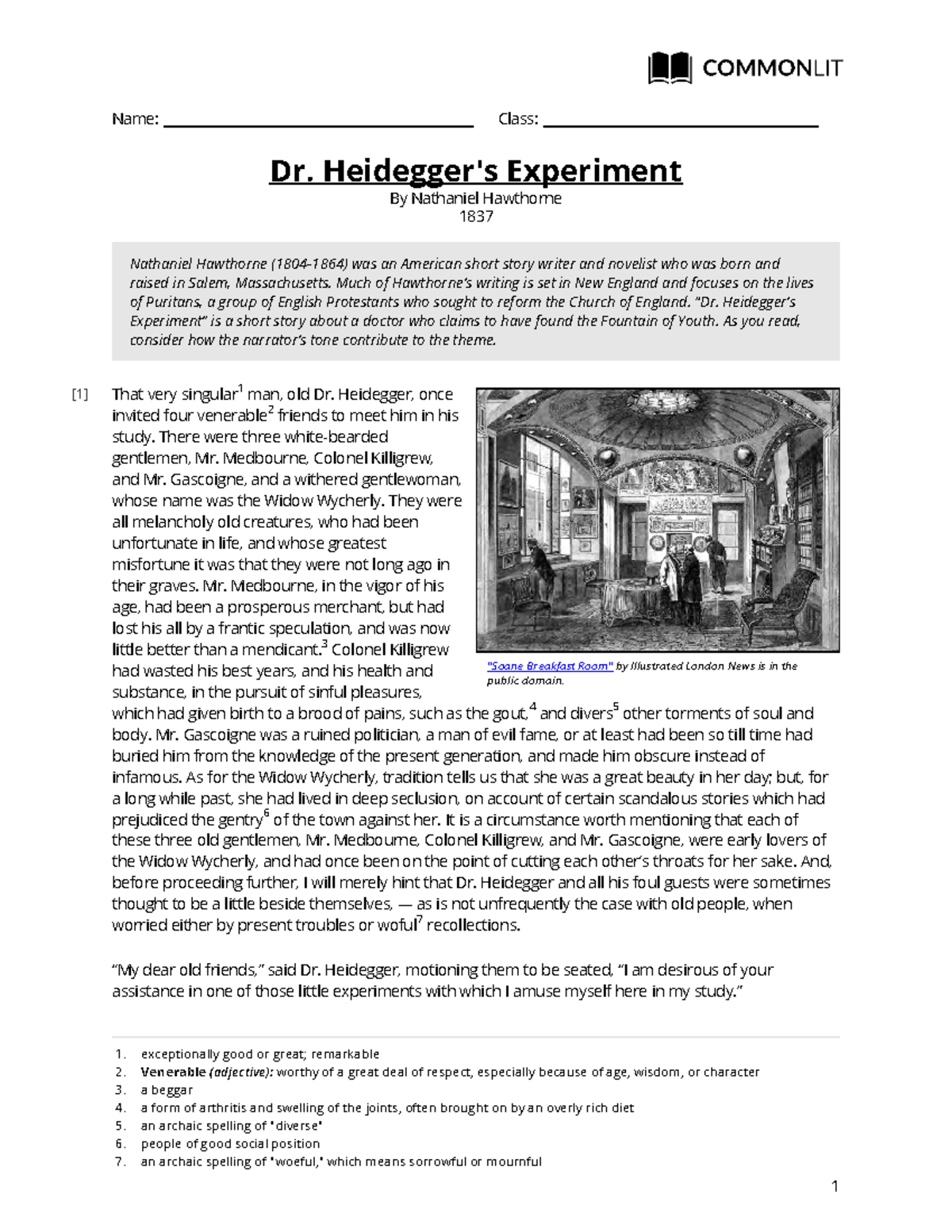 Dr. Heidegger's Experiment: A Short Story about the Fountain of Youth ...