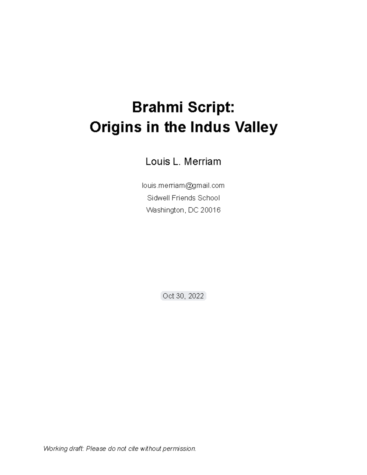 Brahmi Script Origins in the Indus Valley - Brahmi Script: Origins in ...