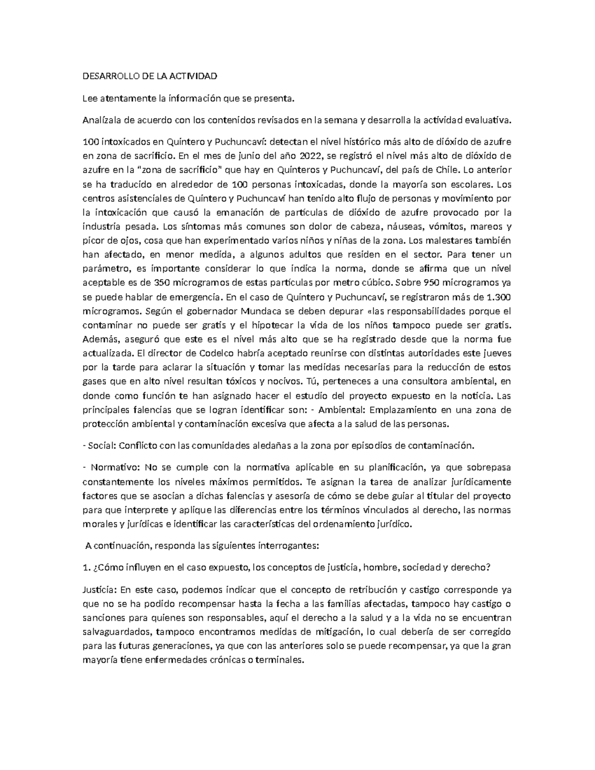 Daniel Quijada Tare2 - sgdfhdf - DESARROLLO DE LA ACTIVIDAD Lee atentamente la información que ...