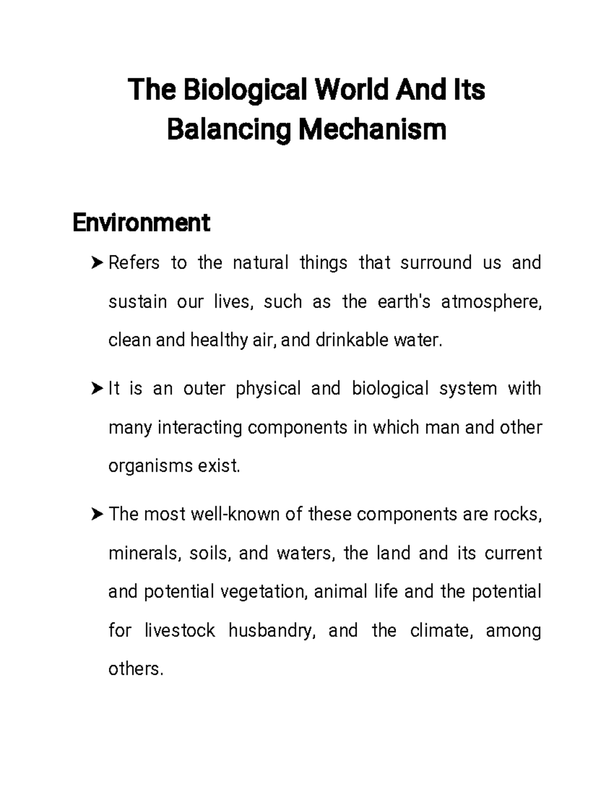 The Biological-WPS Office - The Biological World And Its Balancing ...