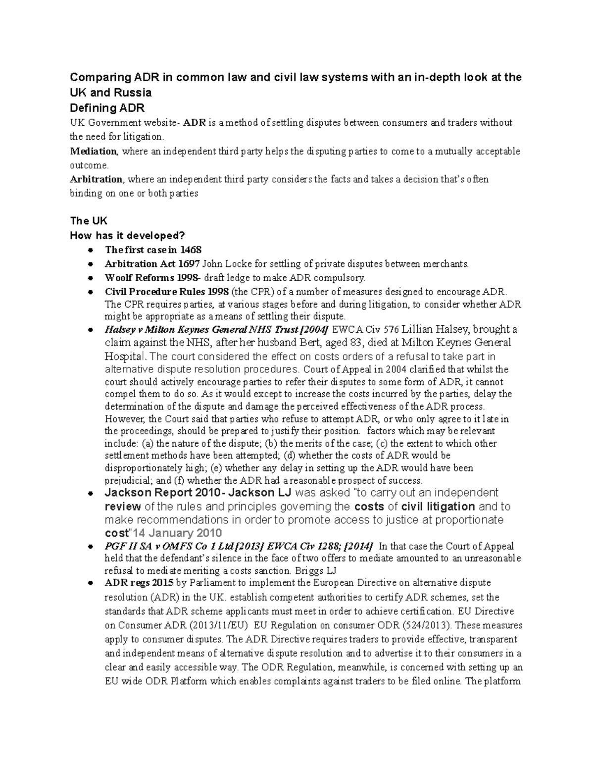 Comparing ADR in common law and civil law systems with an in-depth look ...