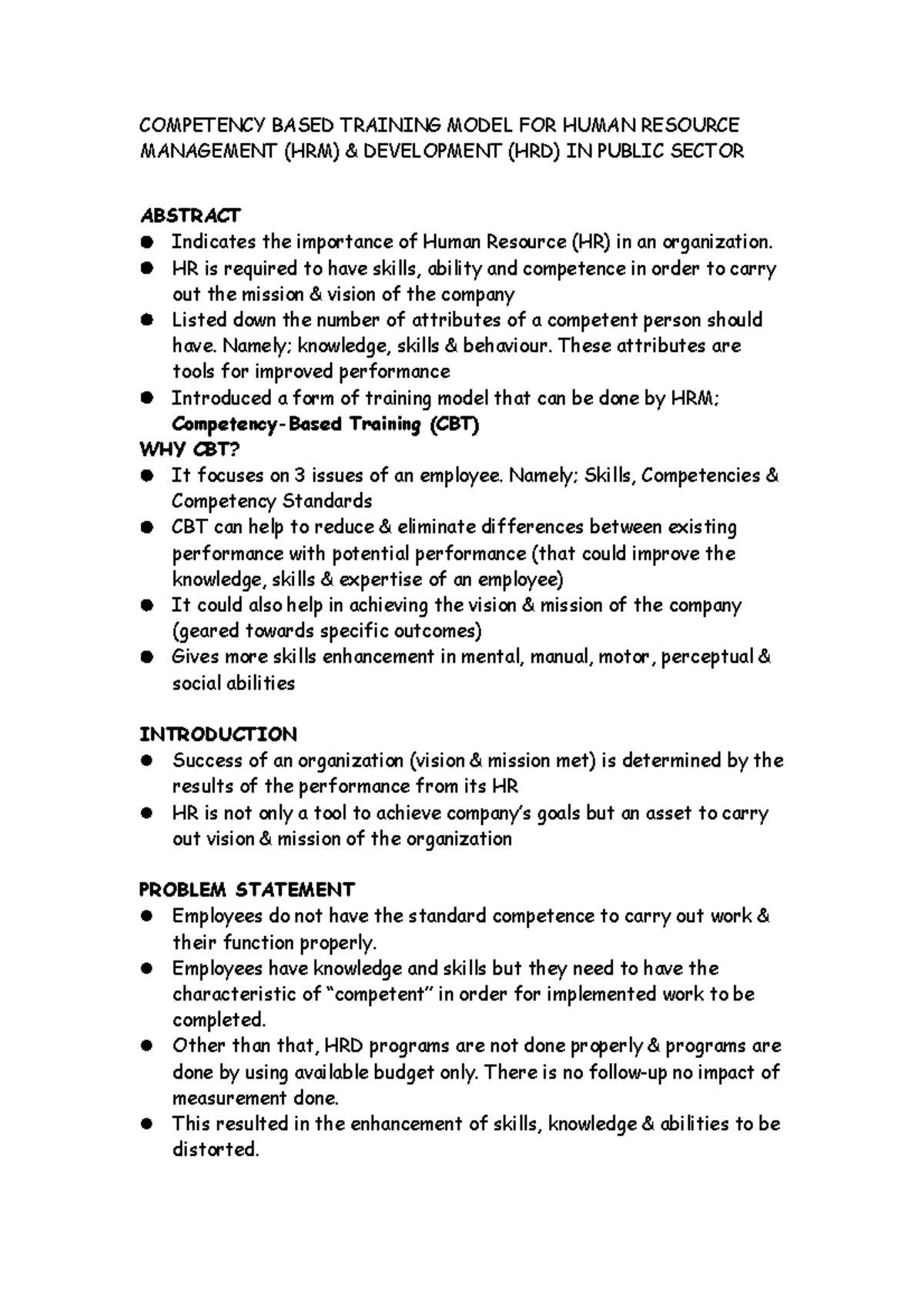 Literature Review based on a journal article - COMPETENCY BASED ...