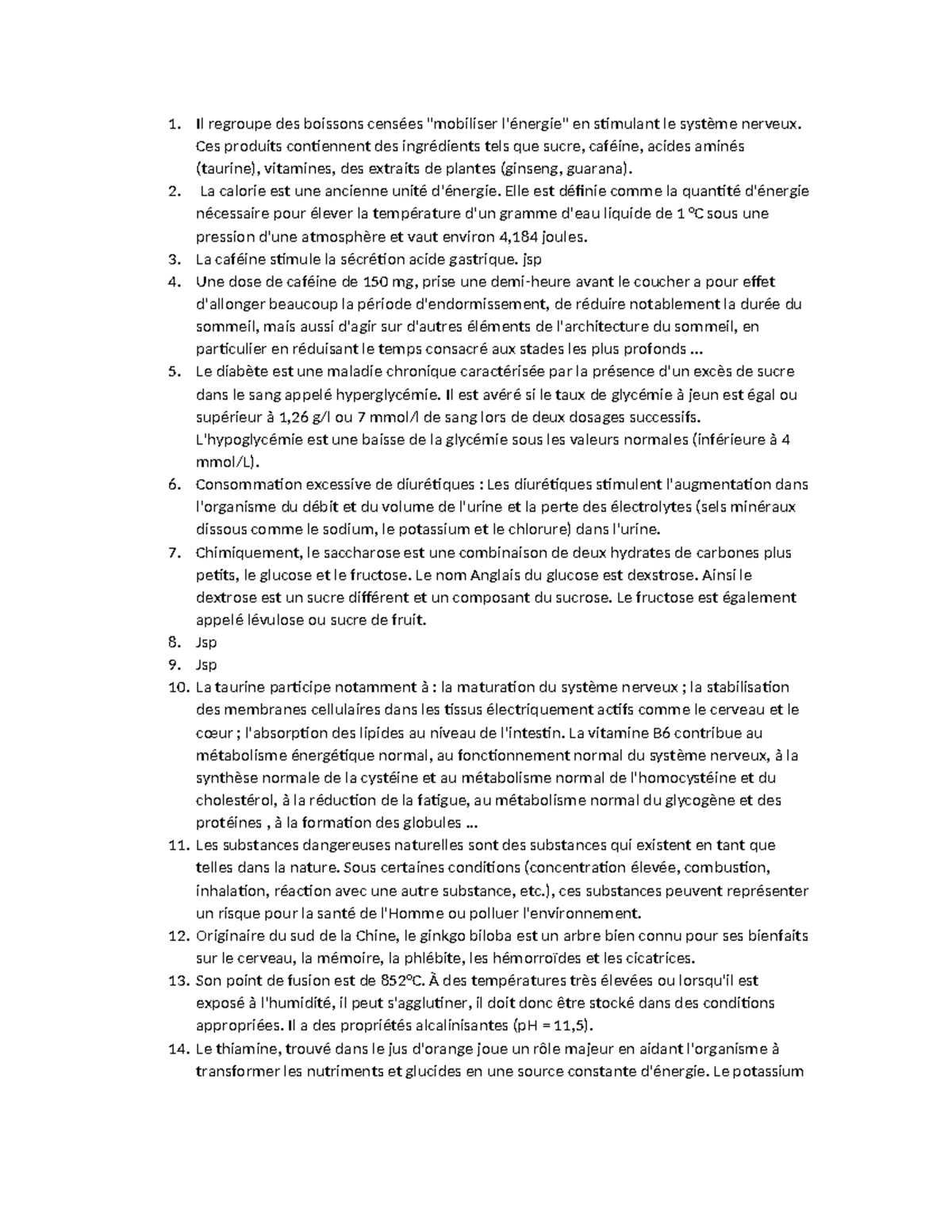 Les boissons energisantes reponses - Il regroupe des boissons censées ...