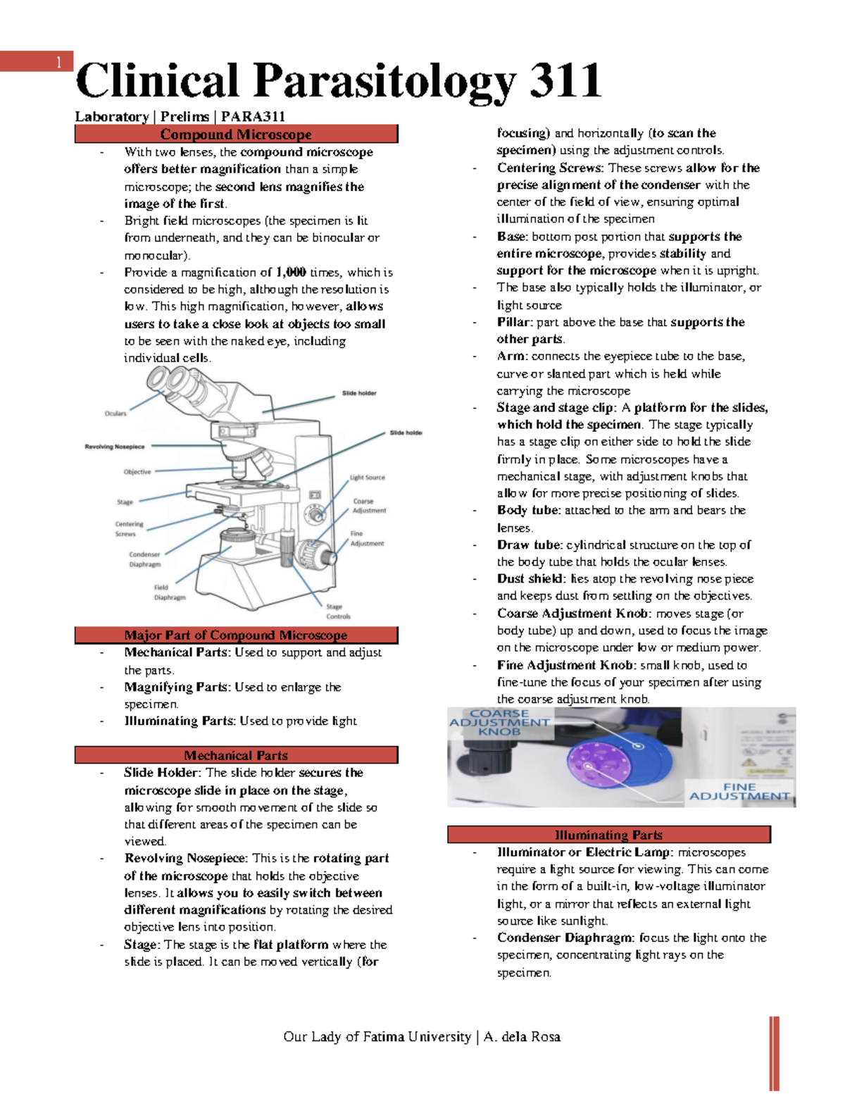 PARA - Lab - ........... - Clinical Parasitology 311 Laboratory ...