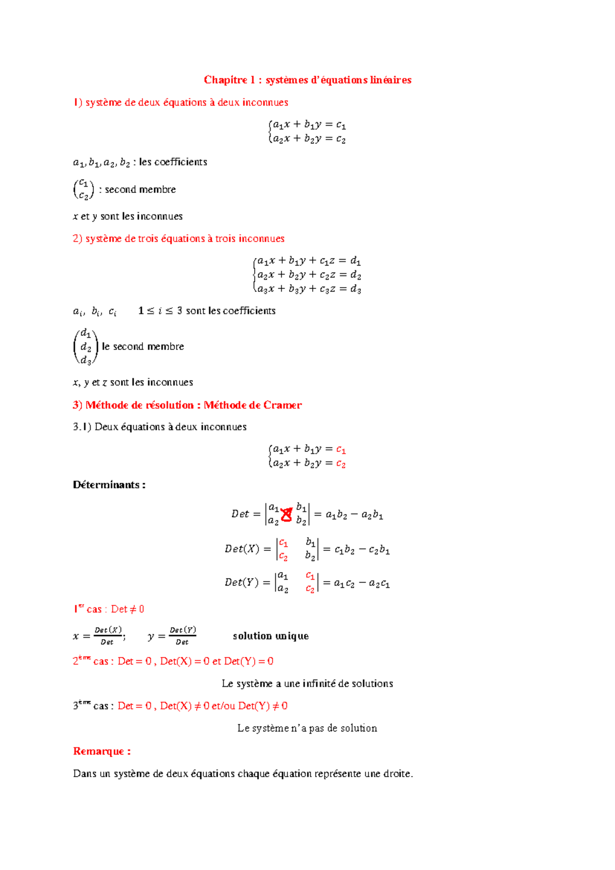 Chapitre-1 Systèmes-Equations-Lineaires - Chapitre 1 : systèmes d ...