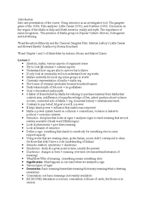 Ch 3 Rituals and Symbols - Ch 3 Rituals and Symbols Mafia portrays ...