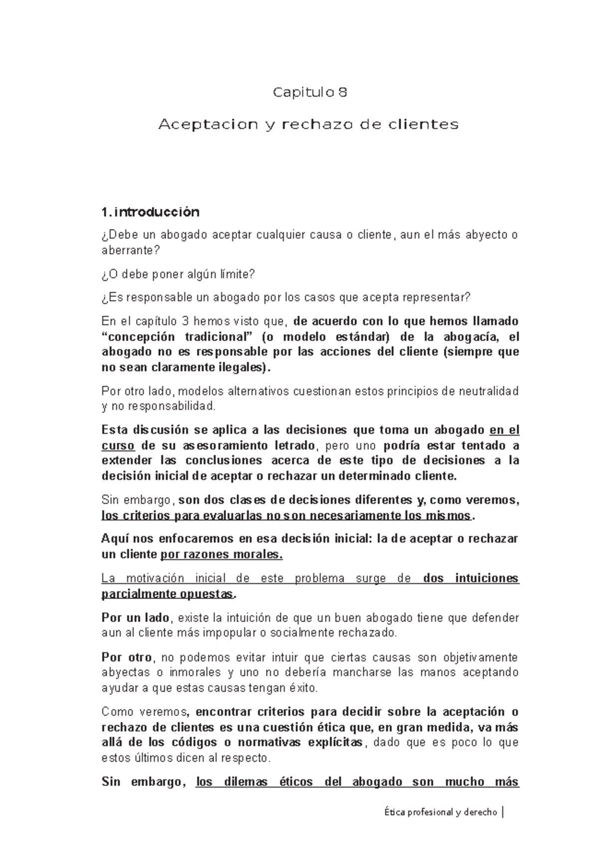 Capitulo 8 Etica (mayo 2022) - Capitulo 8 Aceptacion y rechazo de ...
