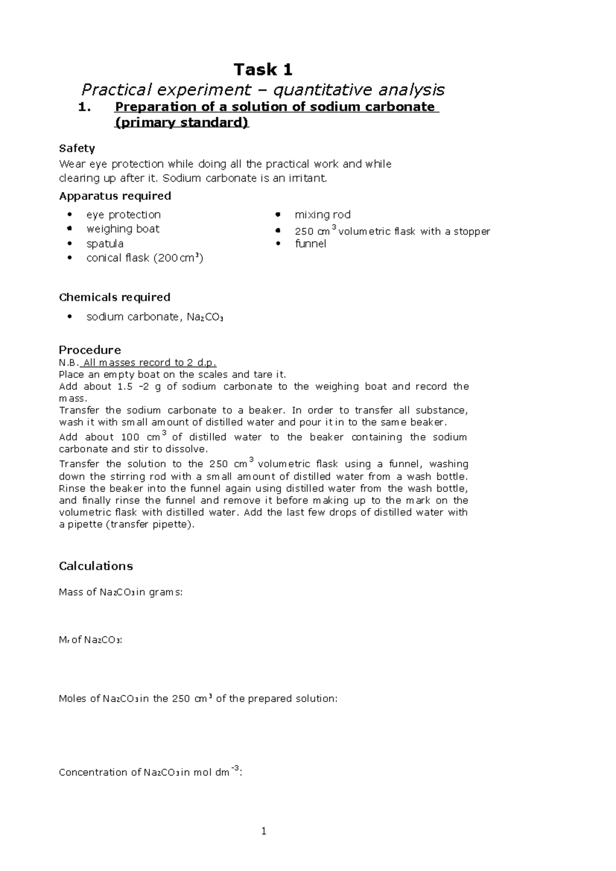 Titration experiment - iiT IS SUCH AN AMAZING ASSIGNMENT WITH A LOT OF COURAGE. - Task 1 ...